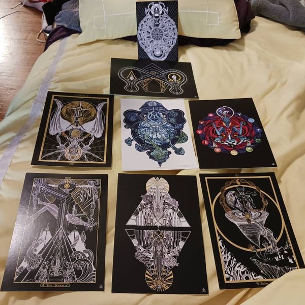 Conjunction Tarot Major Arcana Schwarz Gold Tarot Art Print Different ...