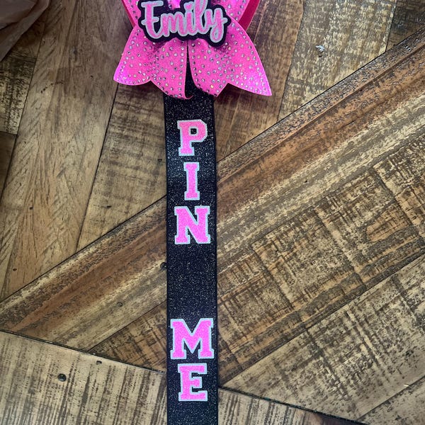 Pink Rhinestone Cheer Pin Me Ribbon - Etsy