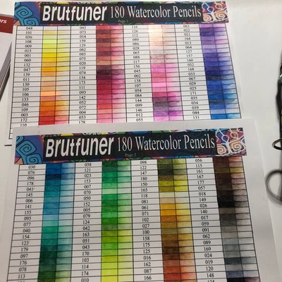 Brutfuner 180 Oily Colored Pencils Swatch Chart (Download Now) - Etsy
