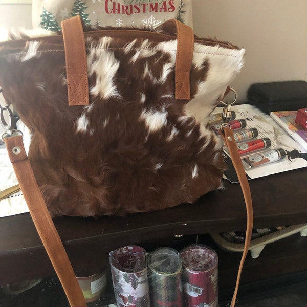 Cowhide Purse. Genuine Hair on Leather Crossbody Bag. Western Cowhide ...