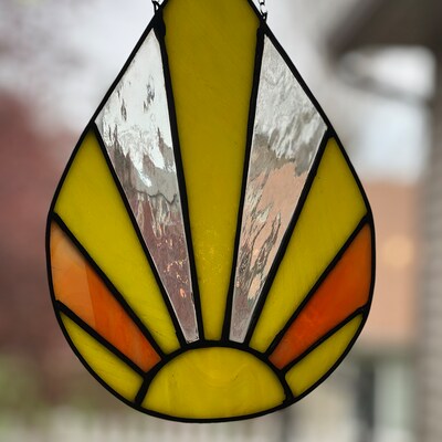 Sun Ray Drop Stained Glass Pattern, Stained Glass Patterns, Digital ...