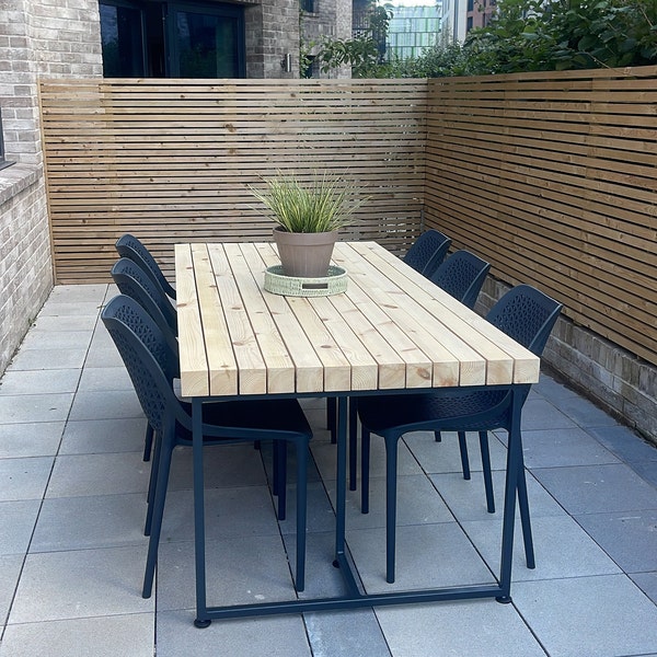 Outdoor Kitchen, BBQ Table, Contemporary, Solid Wood, Steel Frame ...