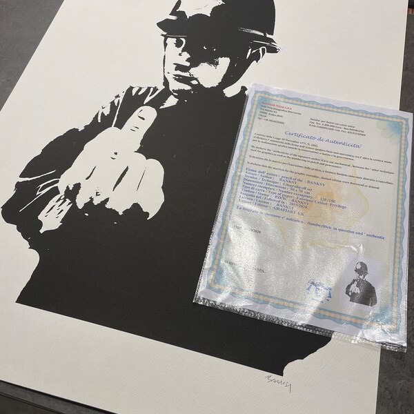 BANKSY Signed Certificate banksy Wall Art, Banksy Litograph, Banksy ...