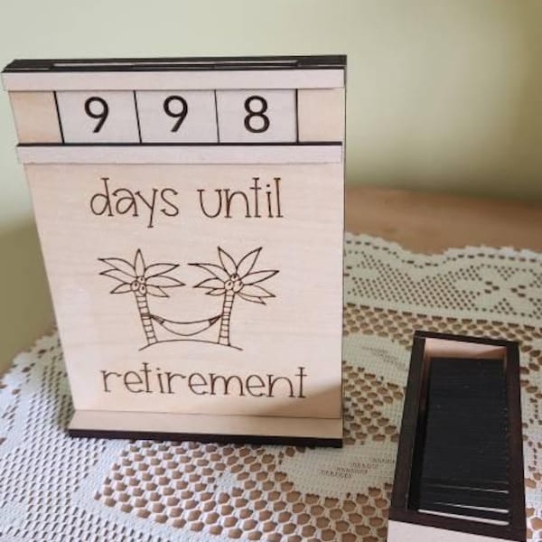 Days Until Retirement Wood Countdown From Made by R and R - Etsy