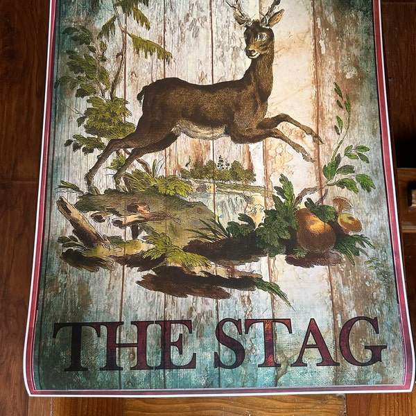Old English Pub Signs Poster of the Stag - Etsy