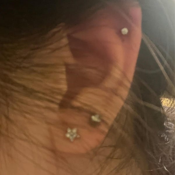 316l Surgical Steel STAR Vertical Labret, Eyebrow Bar, Rook Piercing ...