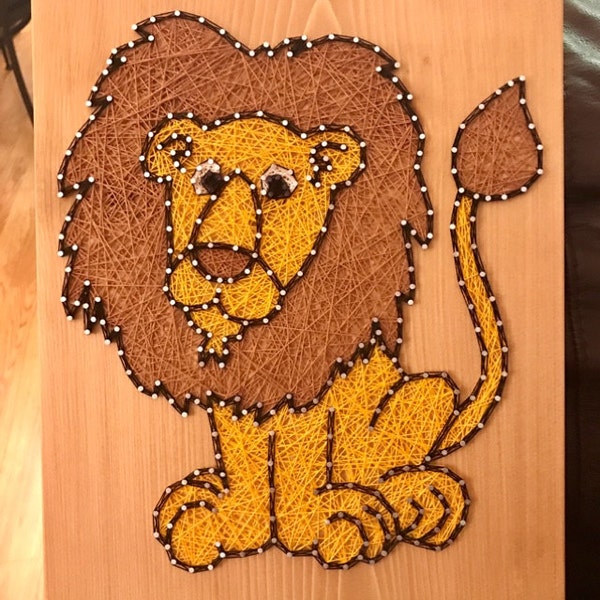 MADE TO ORDER Lion String Art, Jungle Animals, Nursery Wall Art, School ...