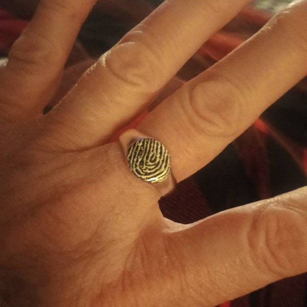 Fingerprint Signet Ring by Caitlyn Minimalist • Personalized Engraved ...
