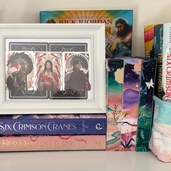 Custom Hand Painted Fore Edge Book Set Six Crimson Cranes - Etsy