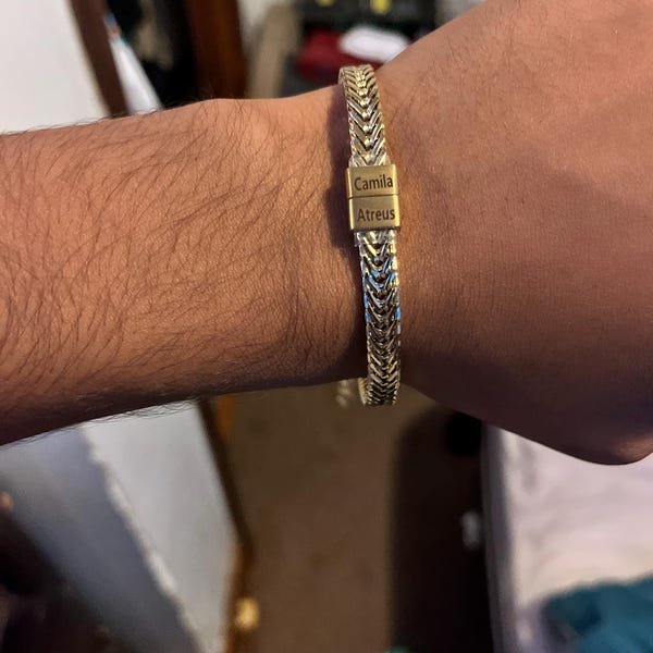Personalized Engraved Initials Bracelet for Men, Custom Men's Beaded ...