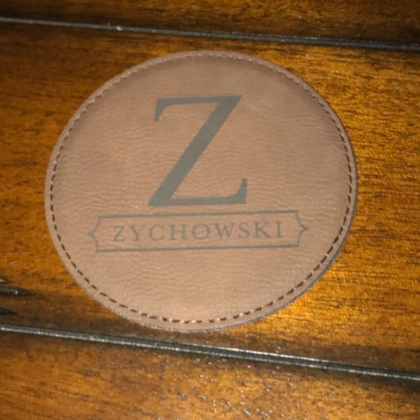 Monogrammed Leather Coaster Set, Personalized Coasters Engraved Gift ...