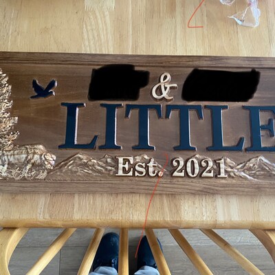 Custom Cabin Sign Personalized Wood Sign Cabin Decor Mountain Decor Man ...