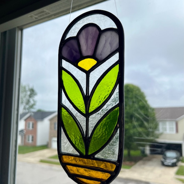 Botanical Stained Glass Pattern, Stained Glass Patterns, Digital ...