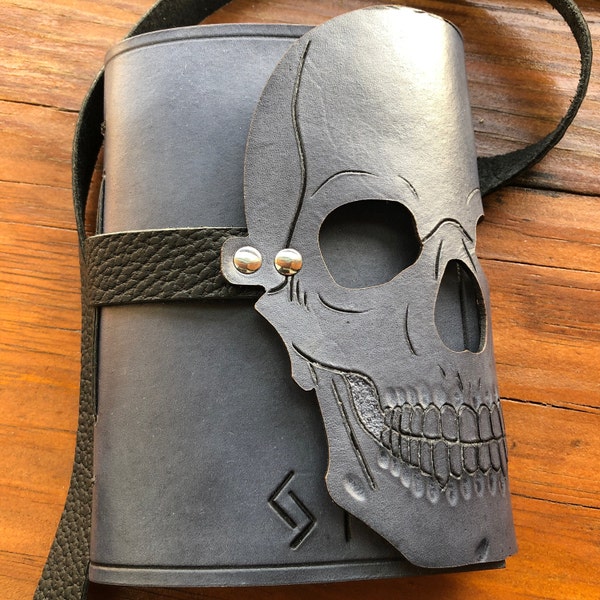 Skull Journal, Necronomicon, Customized Journal, Leather Journal, Lined ...