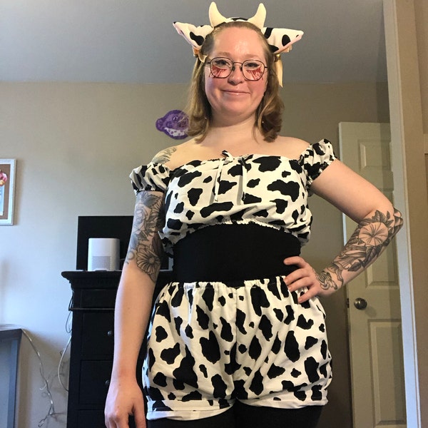 Handmade Cow Print Two Piece Set - Etsy
