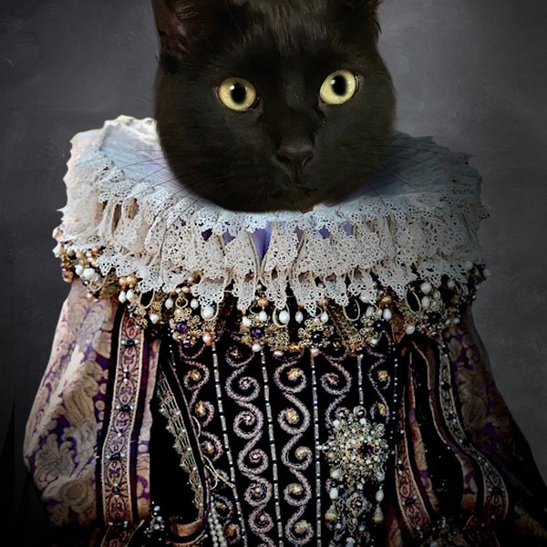 Elizabethan Pet Portrait - Custom Pet Portrait - Renaissance Pet ...
