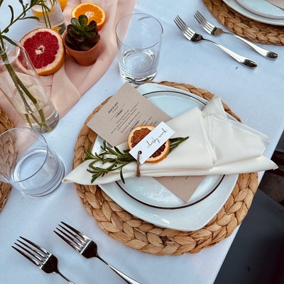 ADELLA Minimalist Half Moon Menu Template, Modern Half Circle Menu Card ...