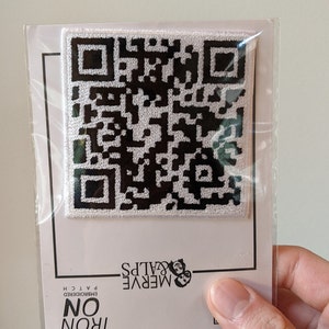 Custom QR Code Embroidered Patch, Personalised QR Code, Iron on QR ...