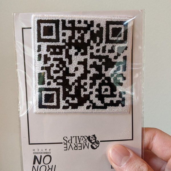 Custom QR Code Embroidered Patch, Personalised QR Code, Iron on QR ...
