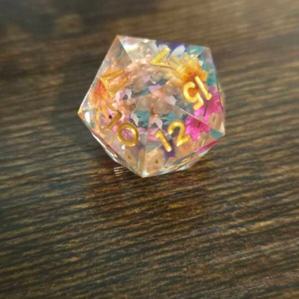 Flower Dice Polyhedral Dice Floral Fates / Sharp Edge Dice for D&D ...