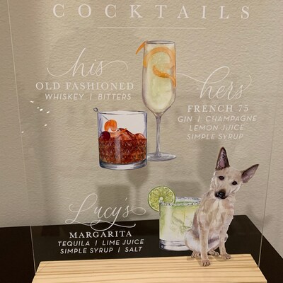 Custom Dog Bar Menu Wedding Great Dane Puptail Lab - Etsy