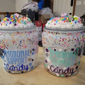 Personalized Funny Glass Candy Jar for Emotional Support, Custom Office ...