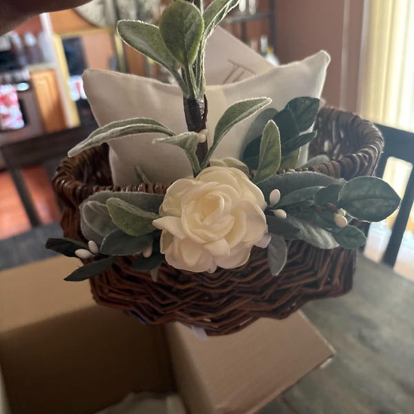 Flower Girl Basket | Willow Wedding Basket | Wedding Basket Set | Ring ...