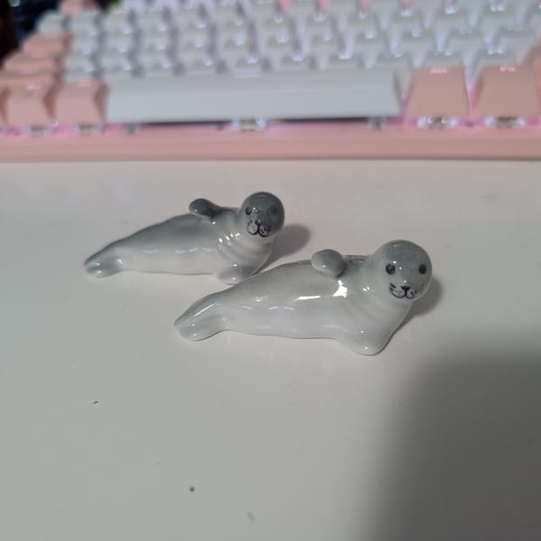 Super Cute Seal Figurines, Porcelain Seal Figures, Sea Lion Figures ...