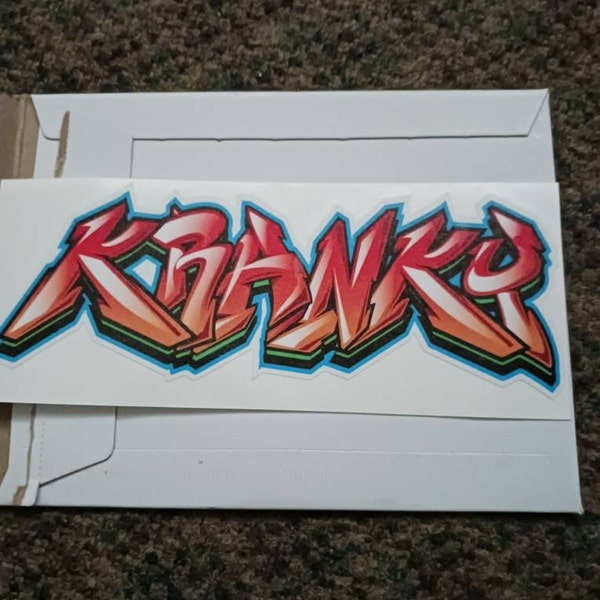 Custom Graffiti Name Sticker Decal, Wall Sticker, Backdrop Sticker ...
