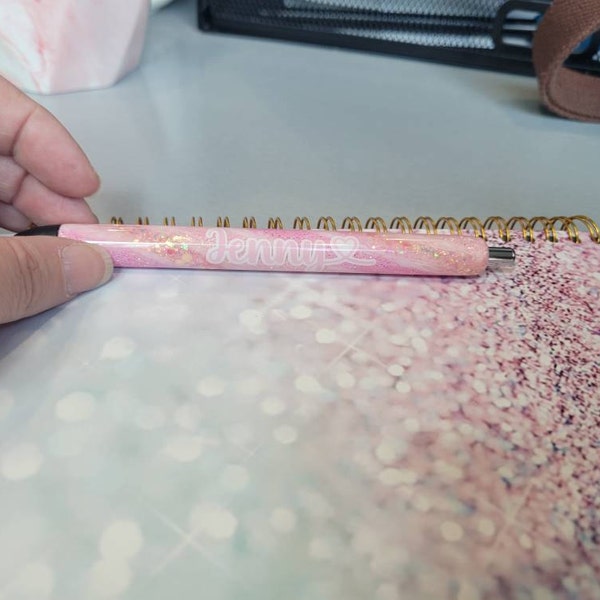 Pastel Glitter Pen: Milky Way Swirl, Handmade, Refillable Inkjoy Pen - Etsy