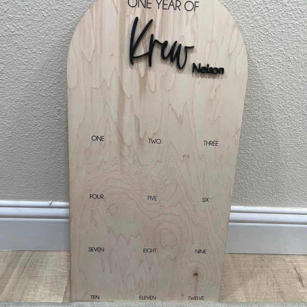 One Year of Baby Modern Arch | First Birthday Sign | First Birthday ...