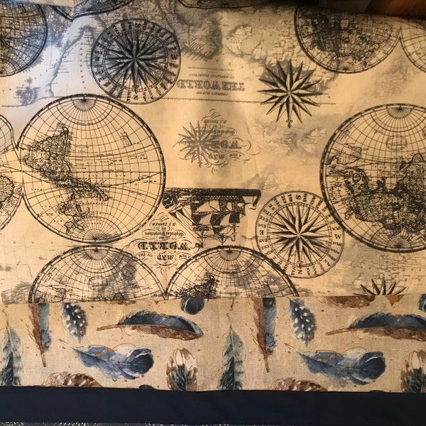 Map of the World Cotton Fabric by the Yard - Etsy