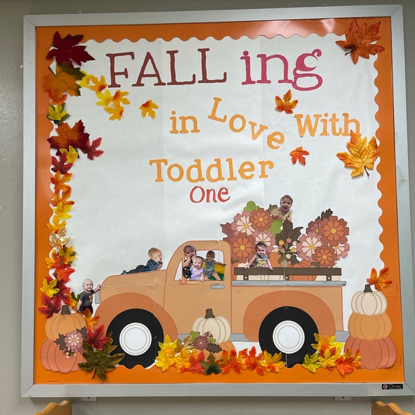 Fall Floral Truck - Fall - Fall Themed Bulletin Board Kit - Etsy