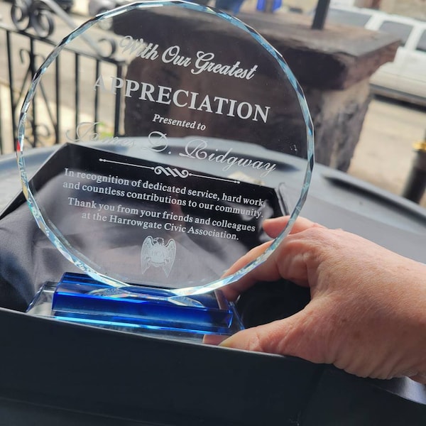 Personalized Crystal Appreciation Plaque, Crystal Employee Retirement ...