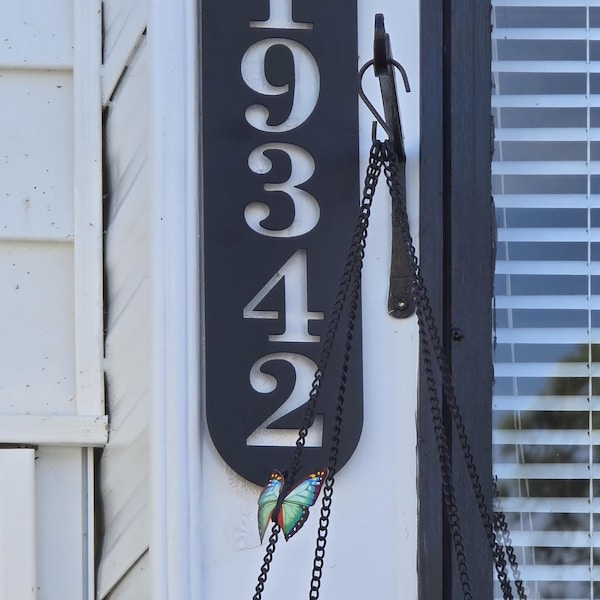 Custom Vertical Metal Address Sign - Powder Coated House Numbers - Etsy