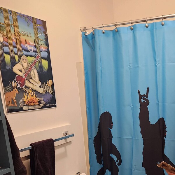 Bat Shower Curtain, Cute Halloween Bathroom, Purple and Black Goth ...