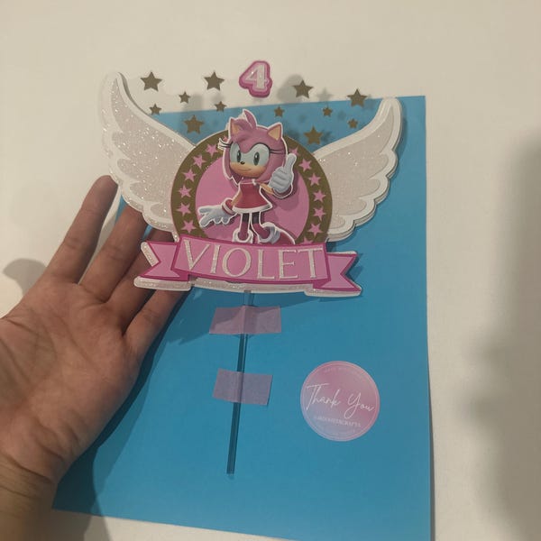 Amy Rose Cake Topper, Sonic the Hedgehog, Shadow the Hedgehog, Knuckles ...