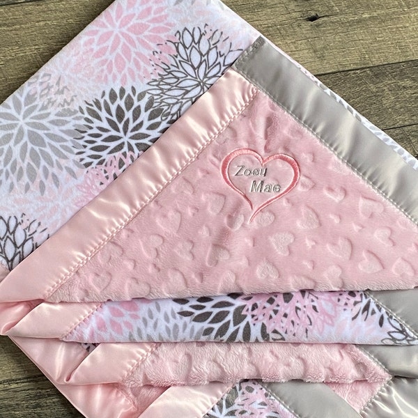 EMBOSSED HEART BLUSH Minky - Blush Heart Minky - Pink Shannon Cuddle ...