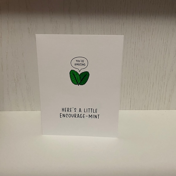 Little Encourage-mint | Encouragement Card | Funny & Punny Cards - Etsy