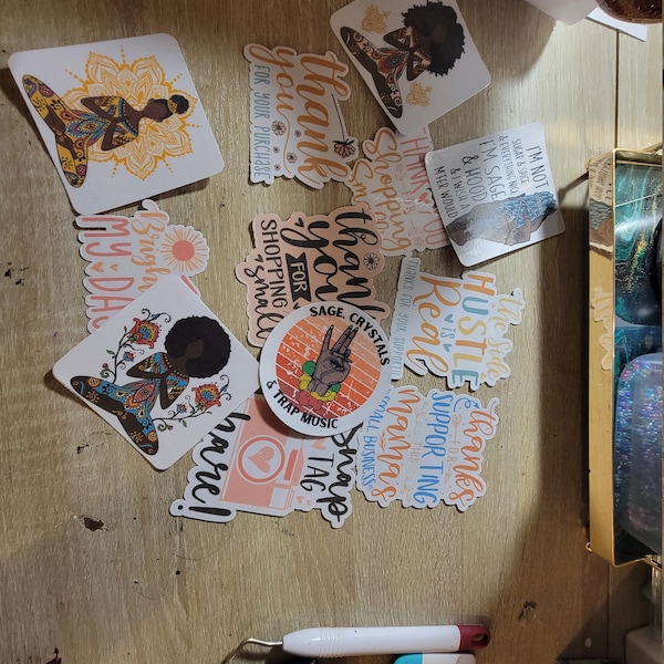 30 Boho Thank You Stickers SVG PNG Bundle | Printable Stickers for ...