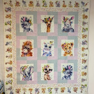 Baby Safari Animals Quilt Kit 2 Fabric Collection by Clint Egar for P&B ...