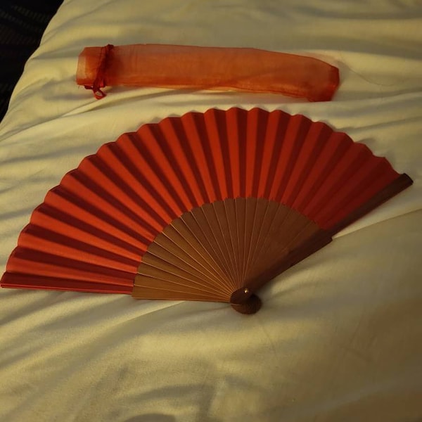 COLORED PEAR WOOD Hand Held Fan - Etsy
