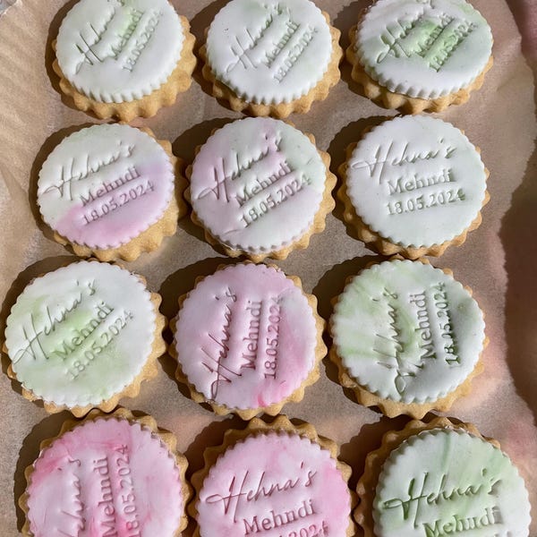 CUSTOM Names Mr and Mrs With Date Cookie Biscuit Stamp Fondant Cake ...