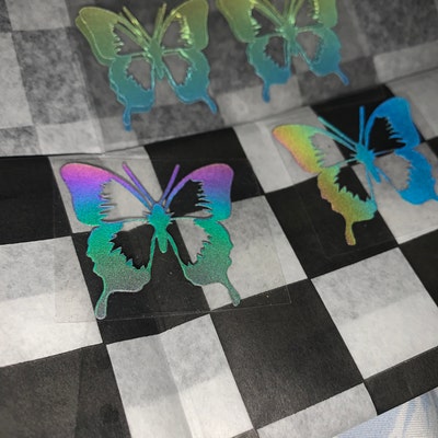 Rainbow Reflective Butterfly 3M Heat Transfer DECAL STICKERS - Etsy