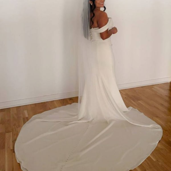 First Communion Veil With Pearls Trim Handmade Communion Veil Holy ...