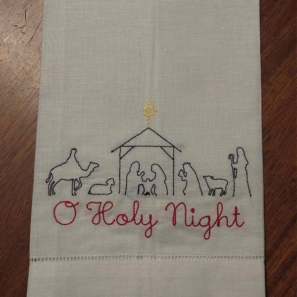 Nativity Scene Outline Embroidery Design, Machine Embroidery Christmas ...