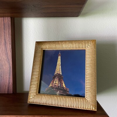 4x4 Inch Gold Frame Round-ribbed Design /golden Wedding/anniversary ...