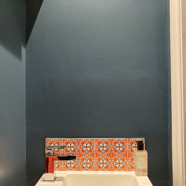 Retro Orange Flower Tiles, Ceramic Splashback Tiles, Orange Kitchen ...