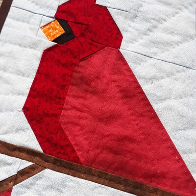 Cardinal Quilt Block Pattern Winter Bird PDF Includes Instructions for ...