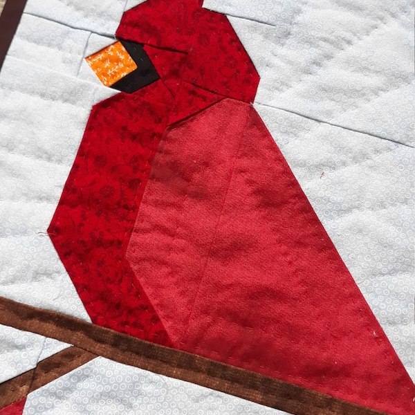 Cardinal Quilt Block Pattern Winter Bird PDF - Includes Instructions ...